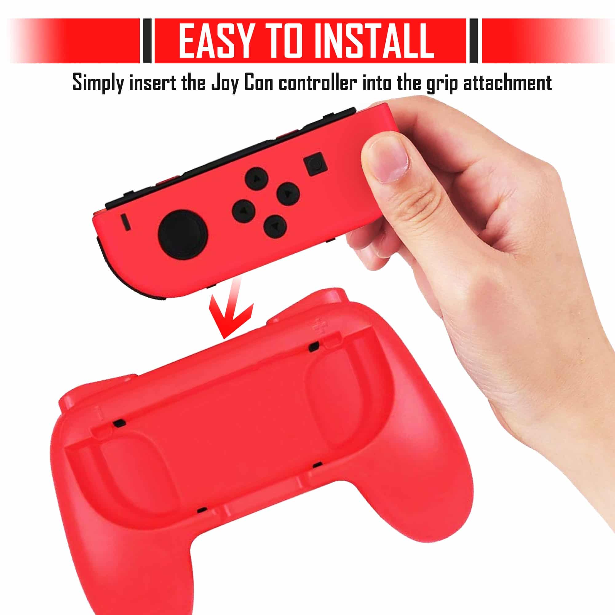 2 x Red and Blue Nintendo Switch Joy-Con Grips | ADZ Gaming