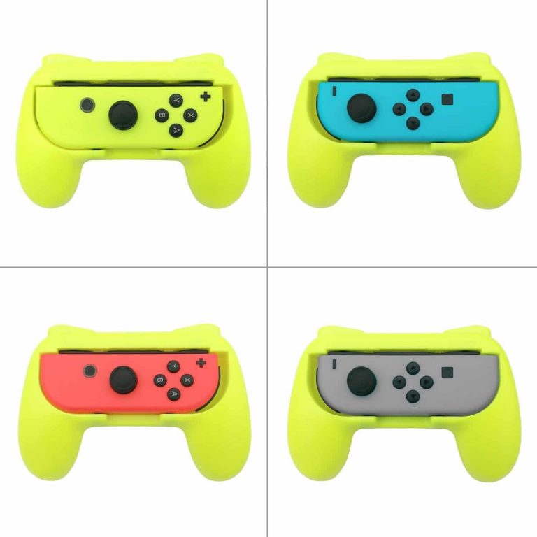 2 x Yellow Controller Grip Handles for Nintendo Switch Joy-Con - ADZ Gaming