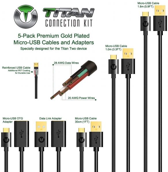 Titan Connection Kit - Premium Gold Plated Micro-USB Cables - ADZ Gaming