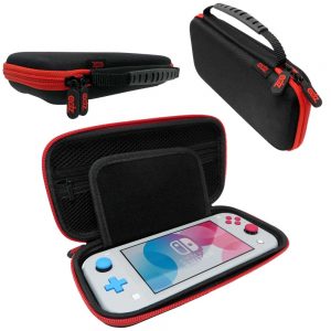 Nintendo Switch Lite Case - Black / Red Ballistic Nylon - ADZ Gaming