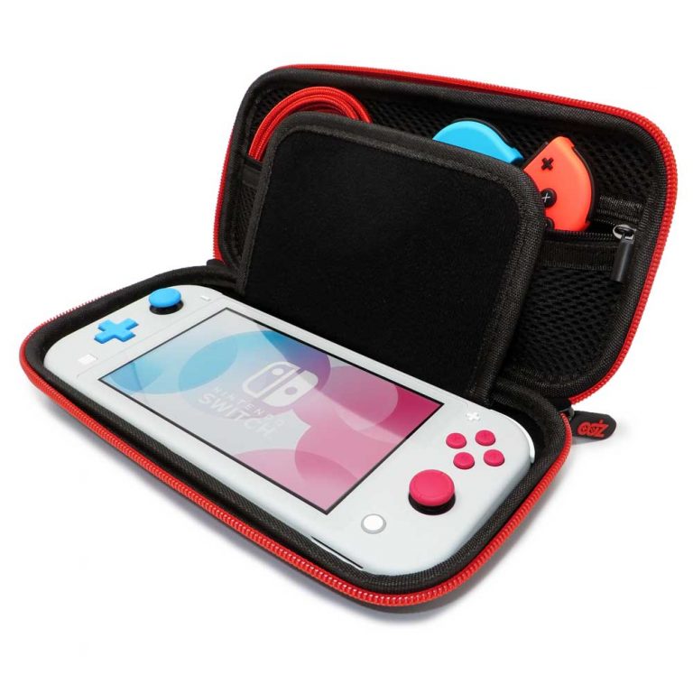 Nintendo Switch Lite Case - Black / Red Ballistic Nylon - ADZ Gaming