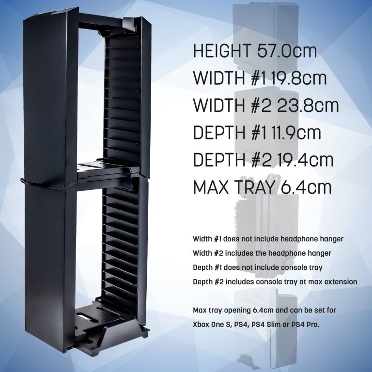 Universal Game Storage Tower and PS4 VR / Xbox One S Vertical Stand ...