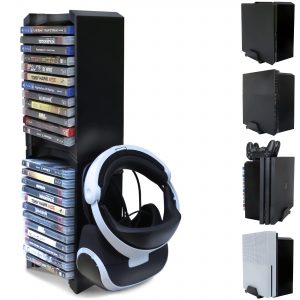 Universal Game Storage Tower and PS4 VR / Xbox One S Vertical Stand ...