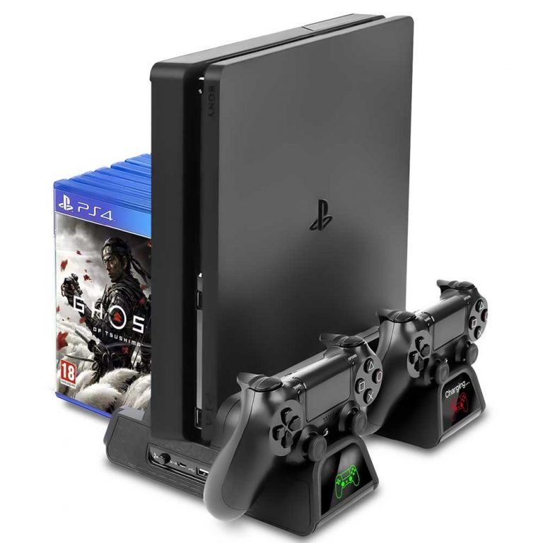 PS4 Multi-Function Cooling Stand, Charging Dock & Game Storage - ADZ Gaming